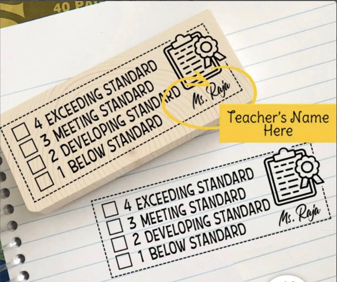 Personalized Teacher Grading Stamp: Floral School Stamp - Etsy