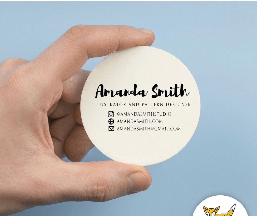 Custom Business Card Stamp: Social Media, Contact Info - Etsy