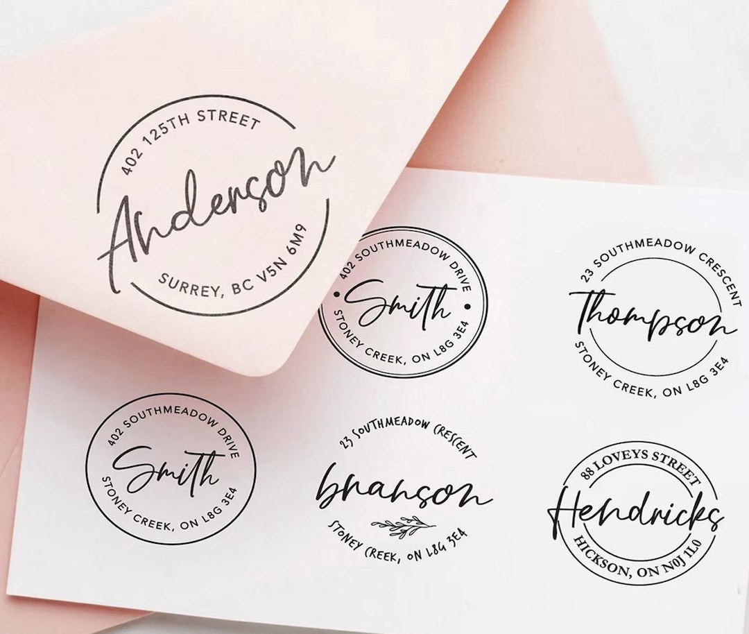 Round Return Address Stamp: Personalized Rubber or Self-inking - Etsy