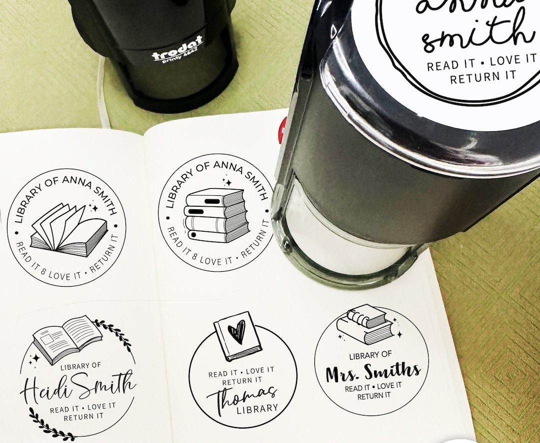 Personalized Library Stamp, Custom Teacher Gift, Book Lover - Etsy