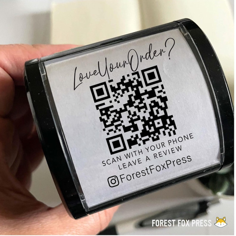 Custom QR Code Stamp for Business: Wood or Self-inking - Etsy