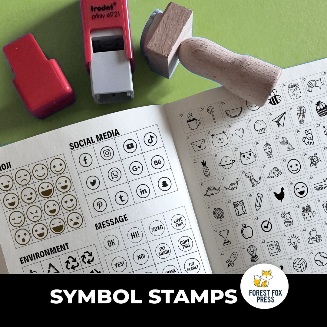 Symbol Stamp Emoji Stamp Environment Stamp Message Stamp - Etsy