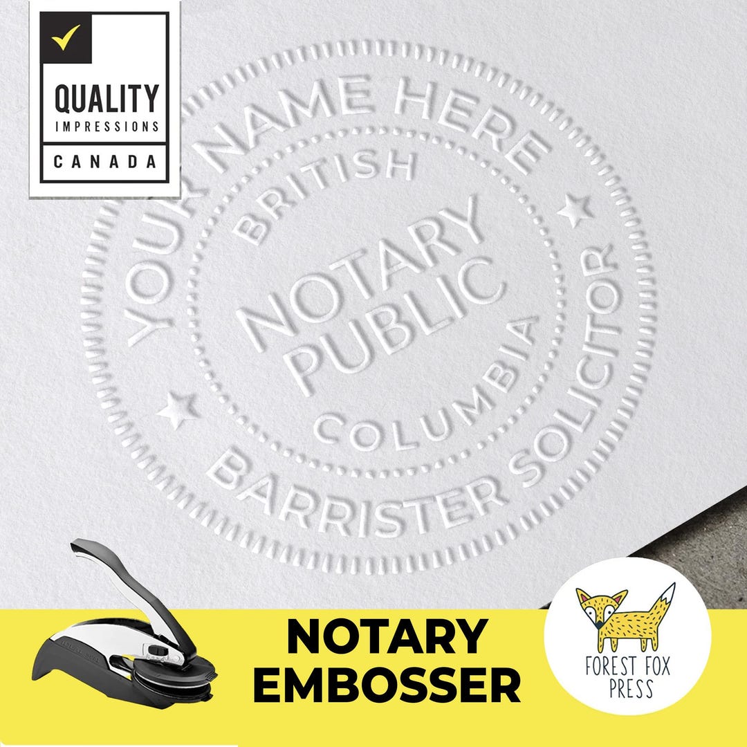 Custom Notary Public Embosser Seal: 1.5-1.75 Inch Impression - Etsy