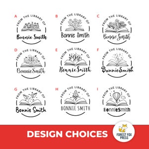 Personalized Library Stamp, Custom Stamp, Book Library Stamp, Gift for ...