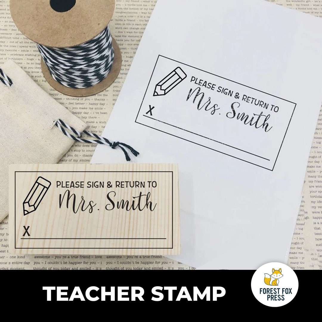 Please Sign Stamp, Teachers Gift, Gift for Teacher, Custom Teacher Gift ...