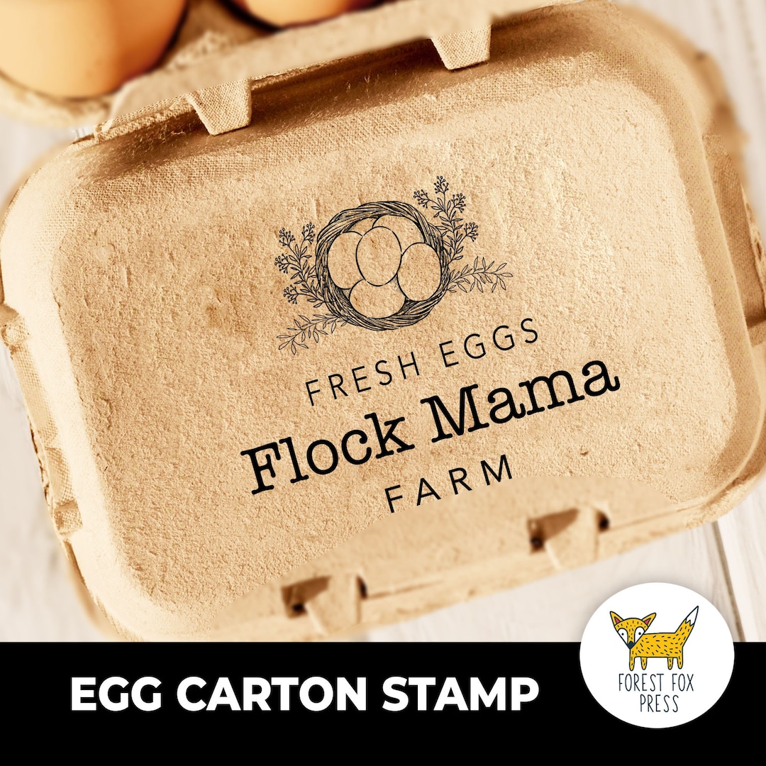 Farm Fresh Eggs Custom Name Stamp Egg Carton Stamp Turkey - Etsy