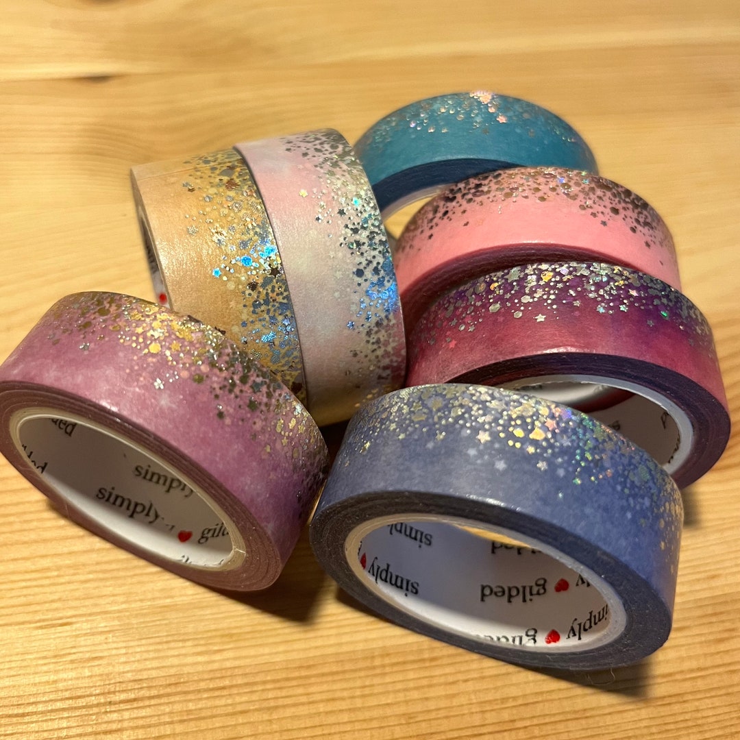 Washi Tape Sample - Simply Gilded 15mm Stardust Washi Assorted - Etsy