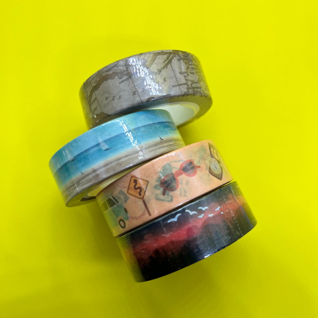Washi Tape Sample - Travel-themed: Maps, Sceneries, Road Trip - Etsy
