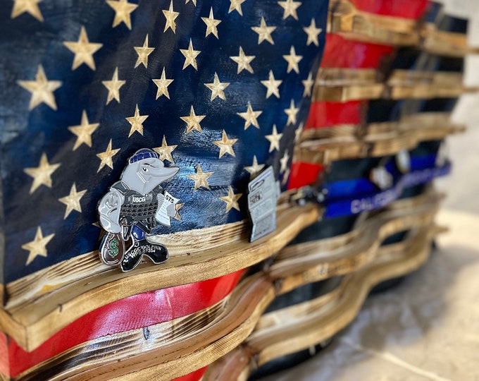 Challenge Coin Display, Waving Flag, Handmade, Challenge Coin Holder - Etsy