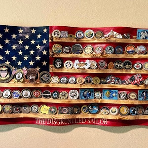 Challenge Coin Display Waving Flag Handmade Challenge Coin - Etsy