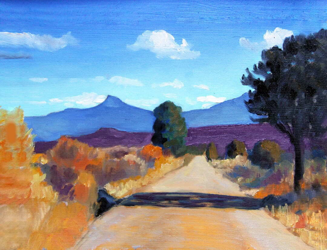 New Mexico O’keeffe Mesa Landscape - Framed Canvas Print of ...