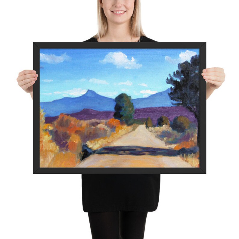 New Mexico O’keeffe Mesa Landscape - Framed Poster of Impressionist ...