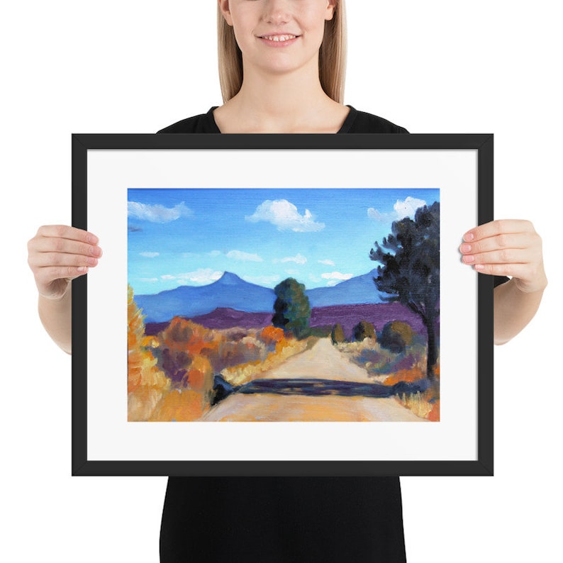New Mexico O’keeffe Mesa Landscape - Framed Poster of Impressionist ...