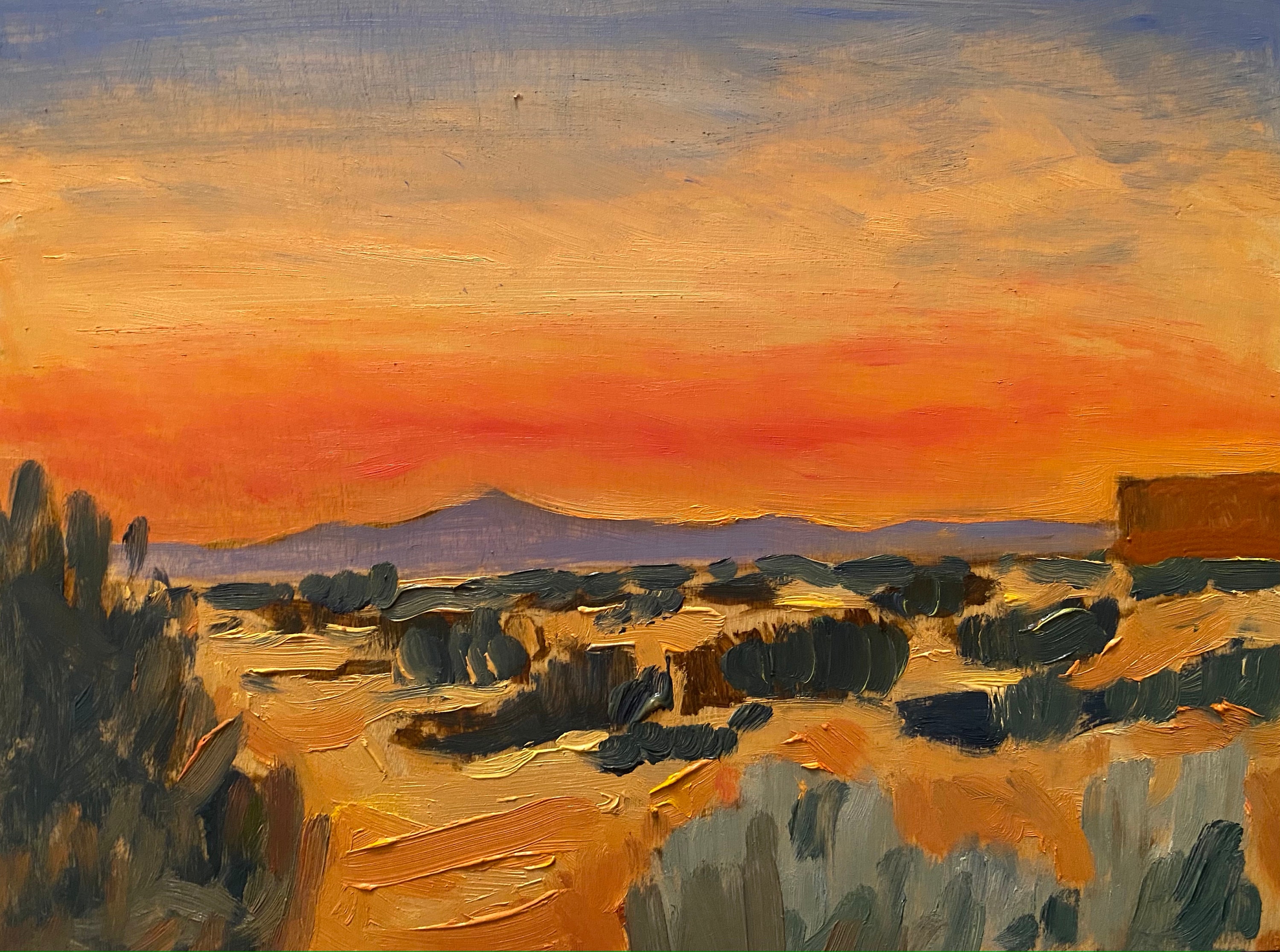 Santa Fe Desert Sunset - Canvas Print of Impressionist Painting - Etsy