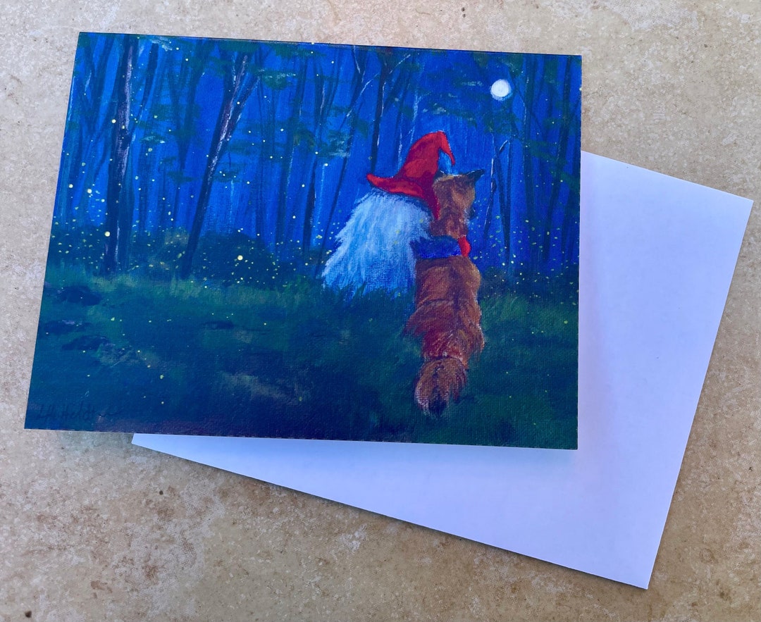 Fox, Fireflies and Gnome Nisse Tomte Cards, Blank Inside - Etsy