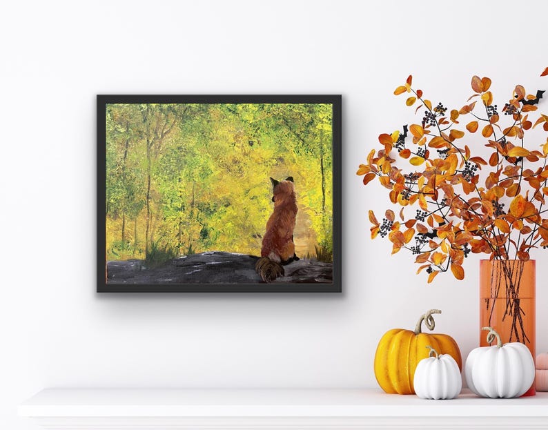 Fox in Spring Forest Art Print | Woodland Animal Wall Art | 8x10 ...