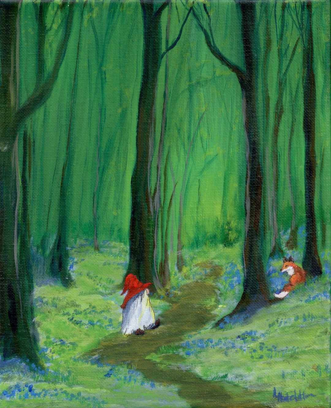 Spring Gnome Fox 8x10 Print Summer Gnome Forest Print Fox - Etsy