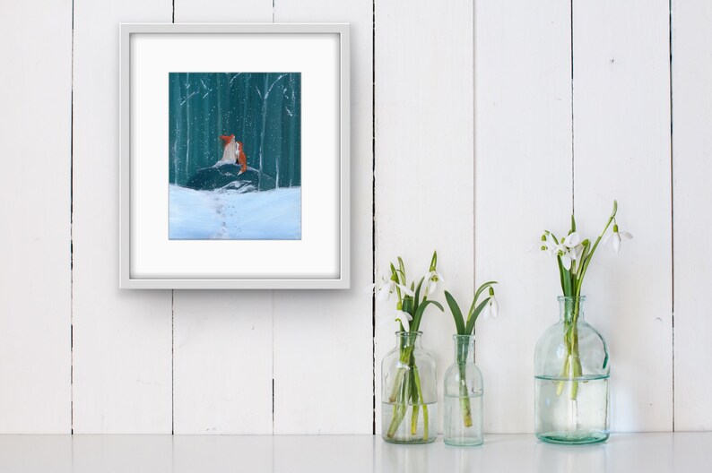 Gnome Nisse Tomte and Fox 8x10 Print Gnome Fox Nighttime Art - Etsy Ireland