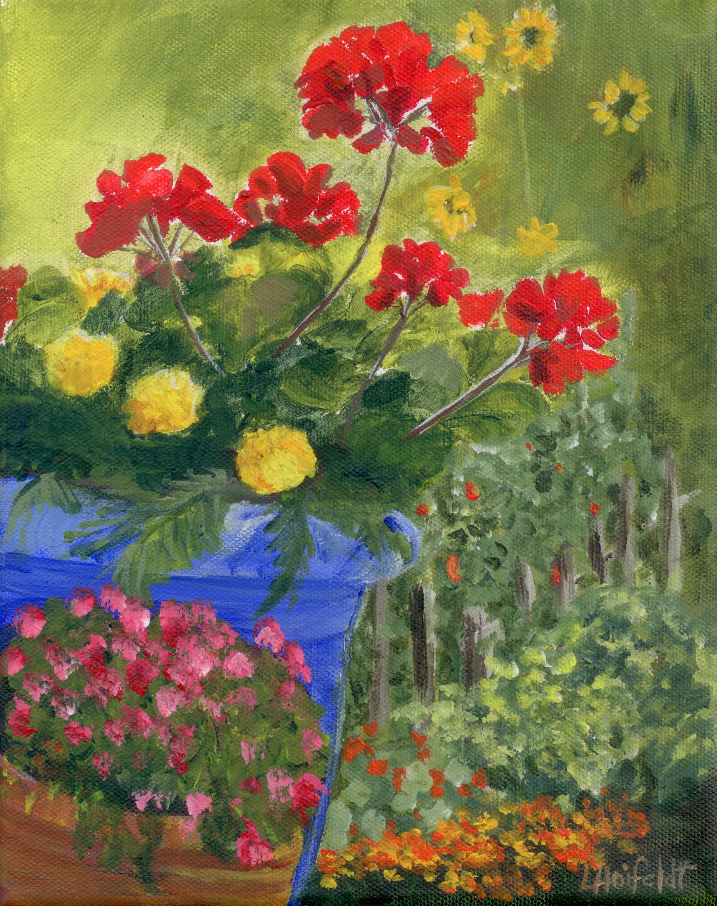 Summer Geraniums Art Print, 8x10 Garden Print - Etsy