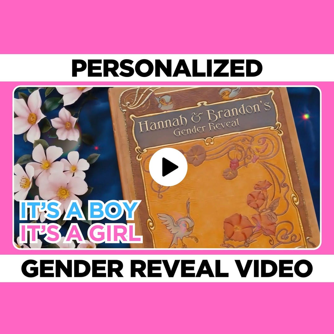 Girl Enchanted Gender Reveal Video Announcement, Enchanted Storybook ...