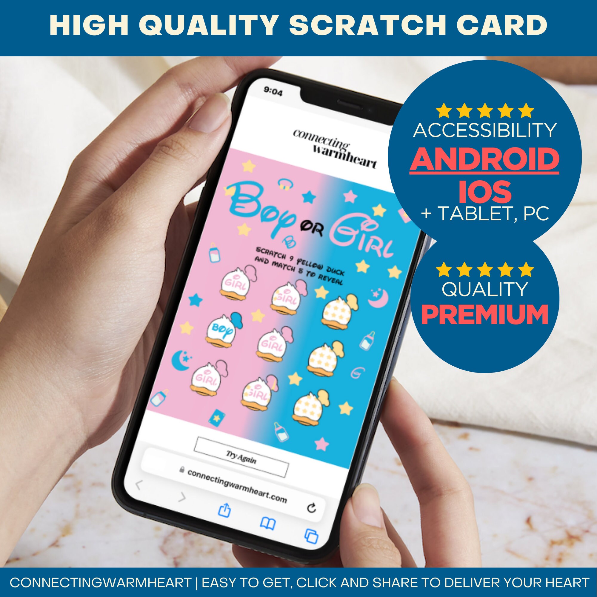 Girl Digital Scratch off Card Gender Reveal Ideas Unique to Family ...