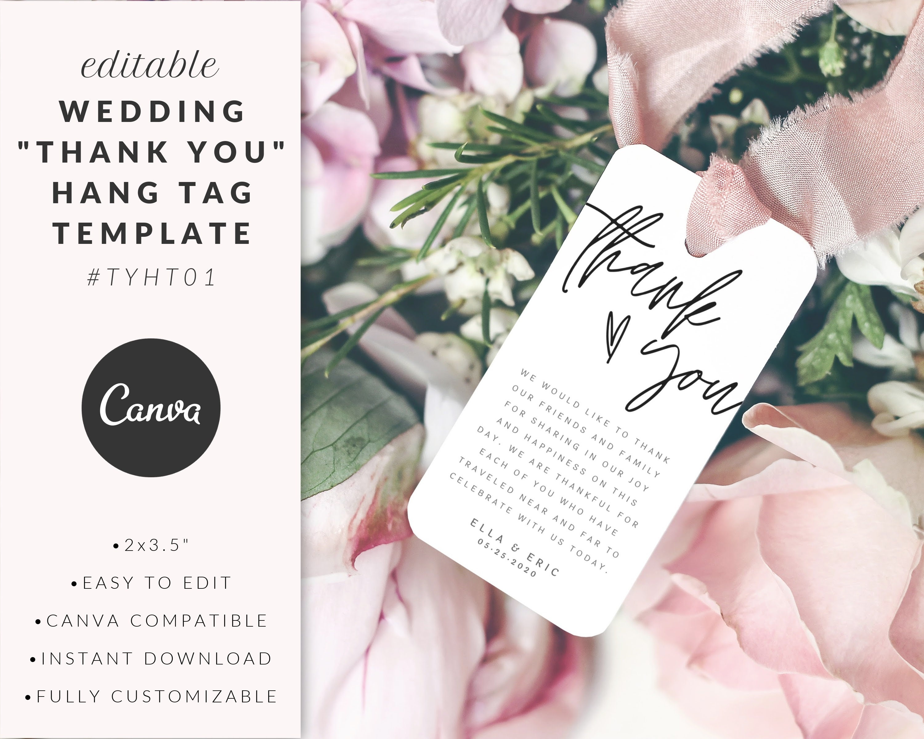 Gift Tag Simple Editable Thank You Gift Square Tag Printable Circle Tag ...