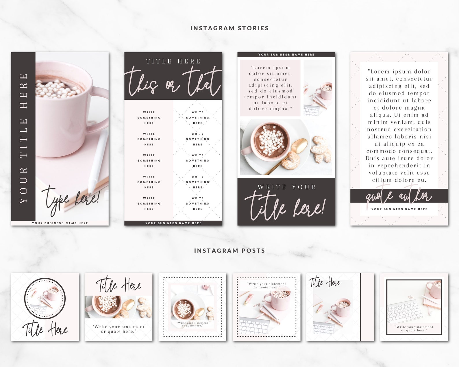 Retail Store Business Branding Kit for Canva, Editable Branding Package ...