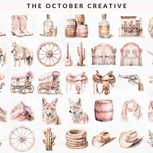 Watercolor Wild West Clipart PNG, Pink Cowgirl Clipart, Rodeo Clipart ...