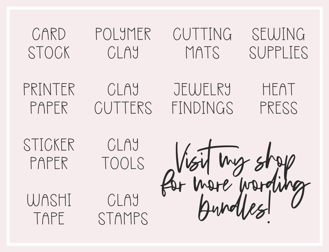 Rustic Craft Room Labels SVG Bundle Craft Room SVG - Etsy