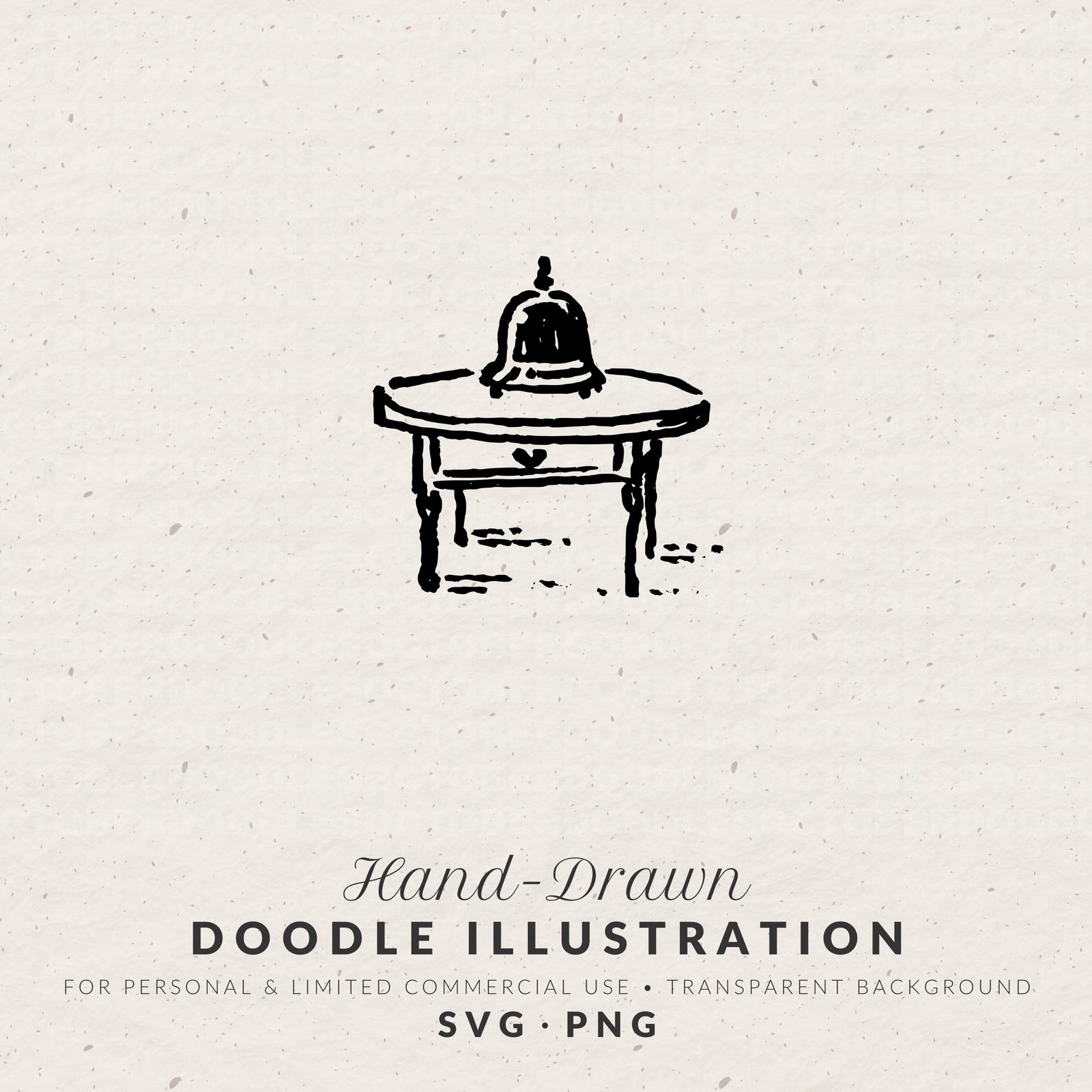 Hand-drawn Grand Hotel Side Table Doodle Clipart (SVG, PNG) - Etsy