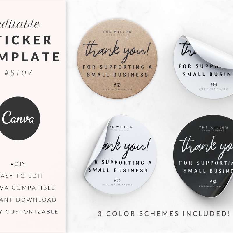 Thank You Stickers - Etsy
