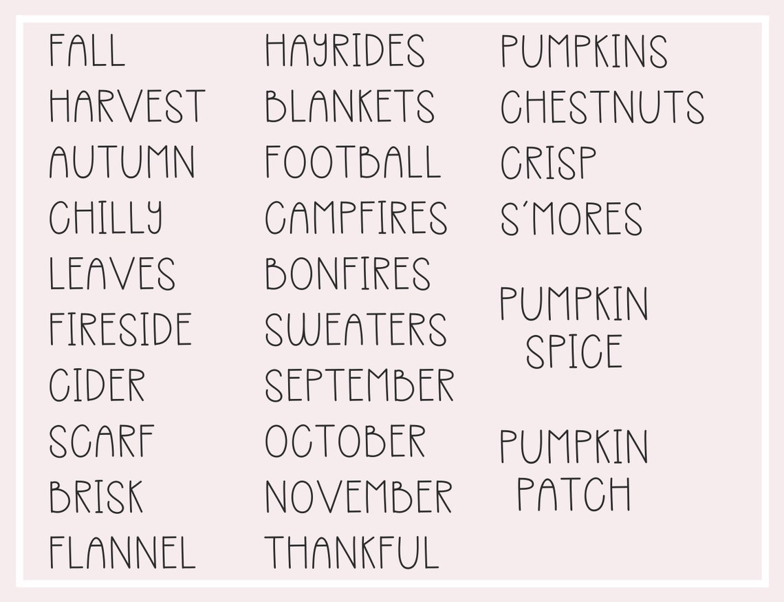 Rustic Fall Words SVG Bundle Autumn SVG Bundle Farmhouse - Etsy
