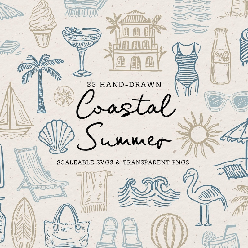 Summer Beach Clip Art - Etsy