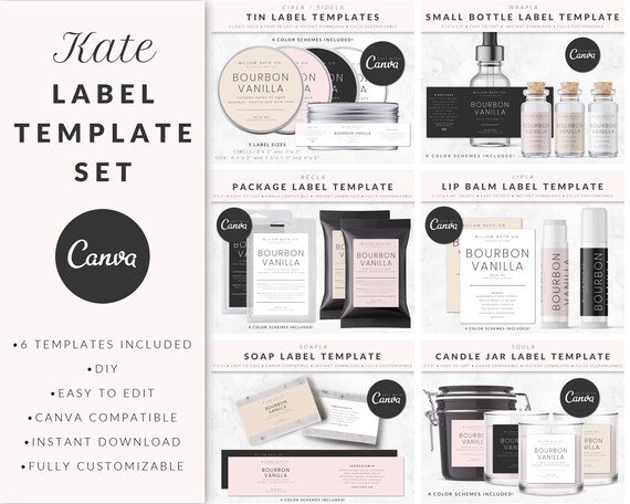 Product Label Template Set for Canva Template Bundle Product - Etsy