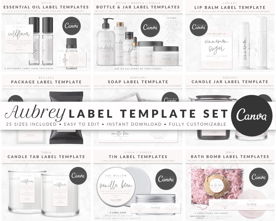Mega Product Label Template Set for Canva, Product Labels, Label Bundle ...