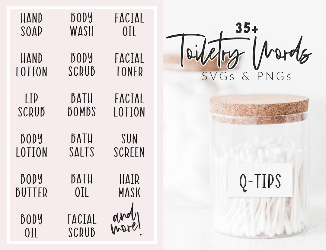 Rustic Toiletry Labels SVG Bundle, Cosmetic Labels SVG, Bathroom Labels ...
