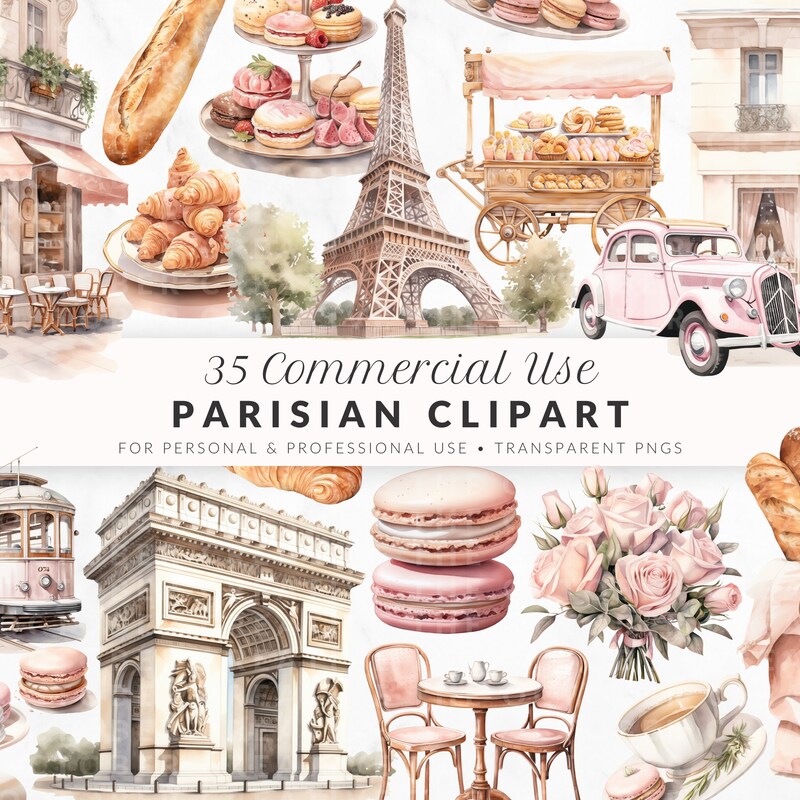 Paris Clip Art Set - Etsy