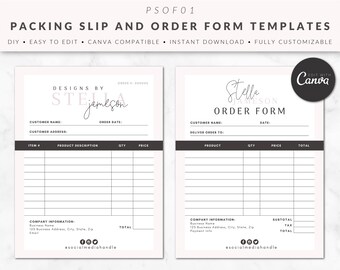 Order Slip Template - Etsy