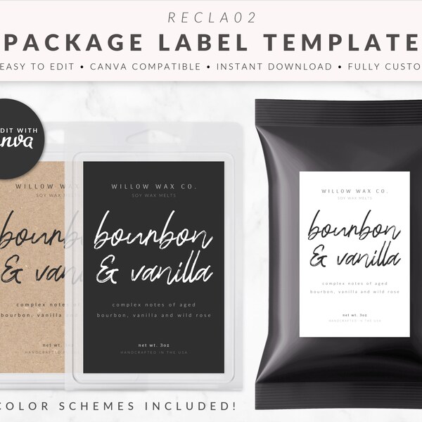 Rectangular Labels Template Etsy Canada