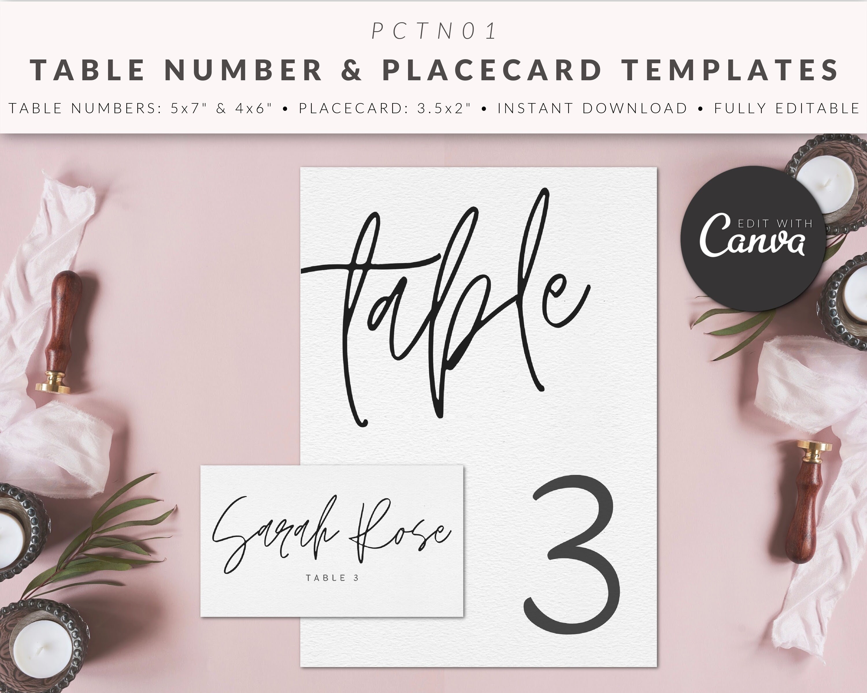 Wedding Digital Download Baby Shower 100% Editable Using Canva Table ...