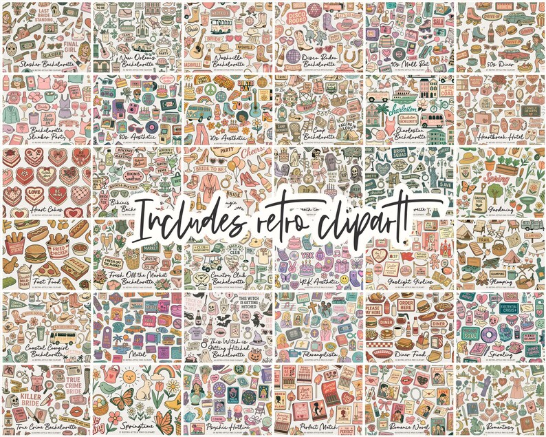Whole Shop Bundle, Mega Clip Art Bundle, Watercolor Doodle Svgs Pngs ...