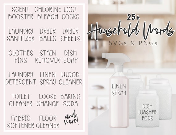 Rustic Household Labels SVG Bundle Laundry Room Labels SVG - Etsy