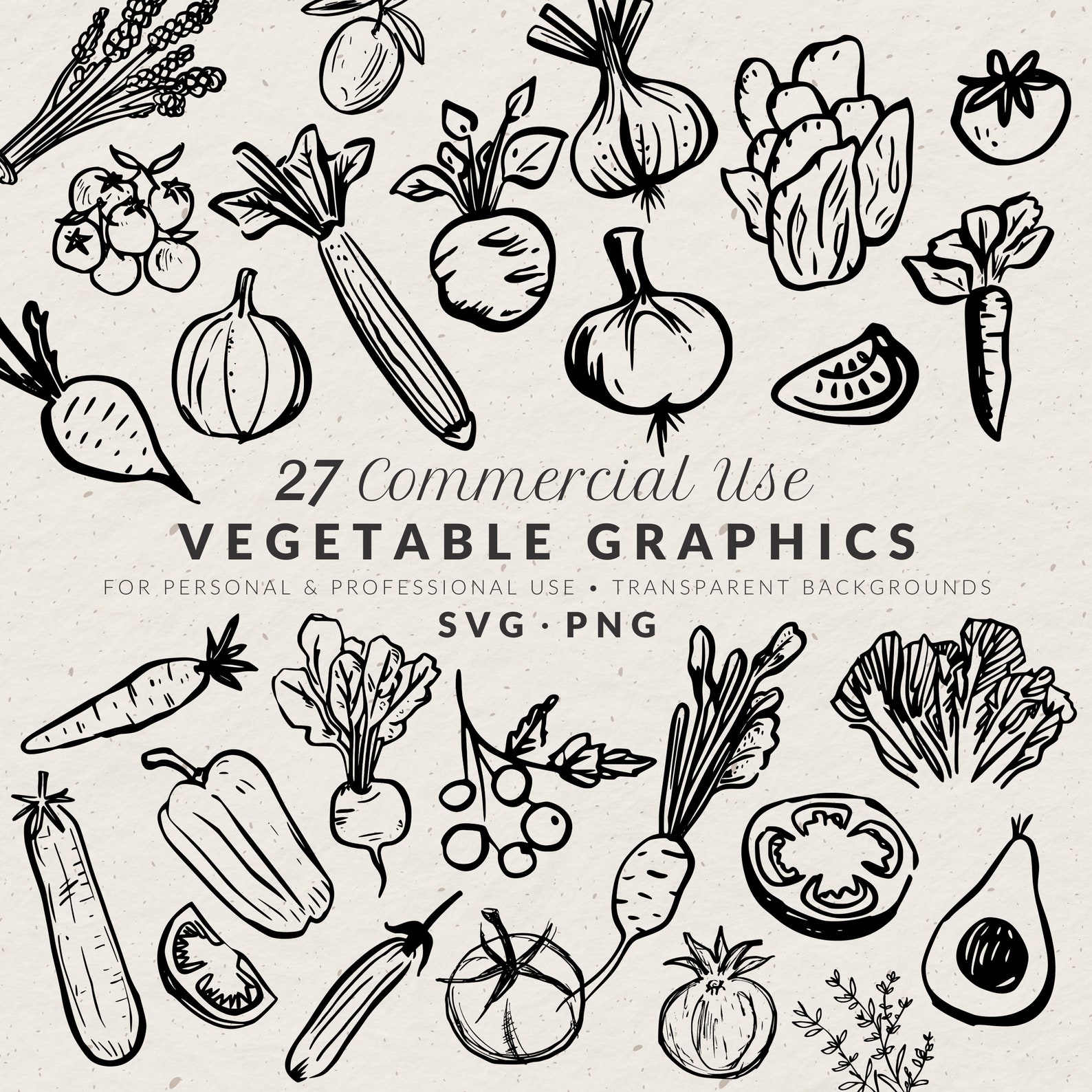 Hand Drawn Vegetable Illustration Bundle SVG PNG, Vintage Potato Tomato ...
