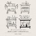 Hand Drawn Bar Cart Illustration SVG PNG, Hand Drawn Wedding Icons ...