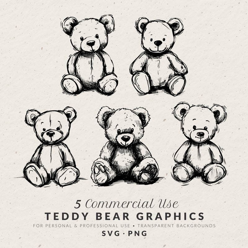 Teddy Bears Doodle - Etsy UK