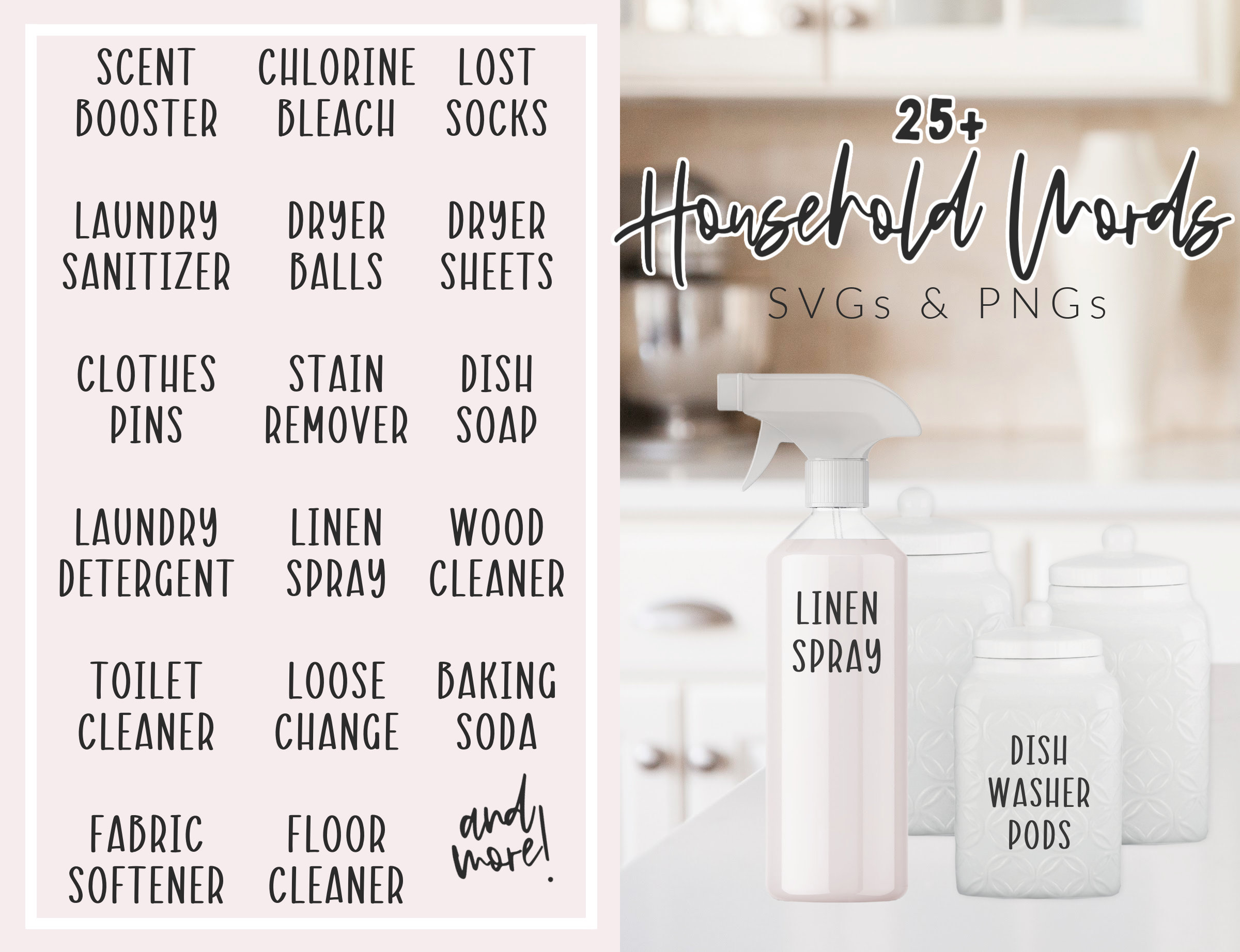 Rustic Household Labels SVG Bundle Laundry Room Labels SVG - Etsy