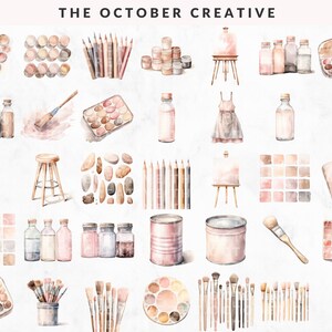 Watercolor Art Supplies Clip Art PNG, Craft Artist Clip Art, Clip Art ...