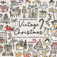 Hand-drawn Christmas Clipart Bundle: Holiday Doodles (SVG & PNG) - Etsy