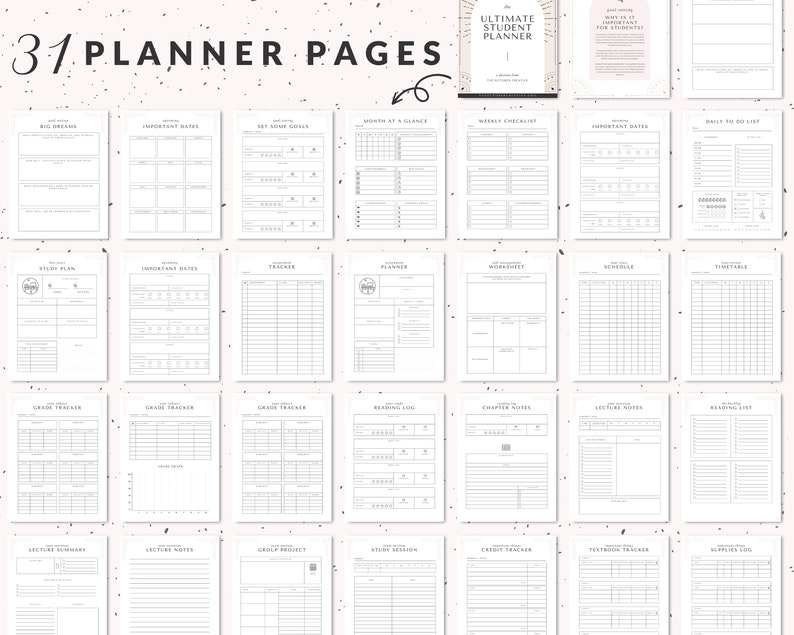 Editable Student Planner Canva Template School Planner - Etsy