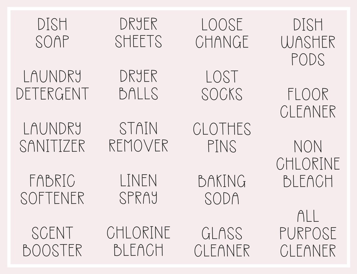 Rustic Household Labels SVG Bundle Laundry Room Labels SVG - Etsy